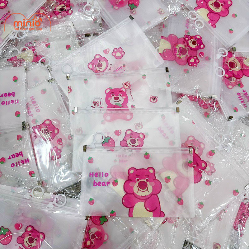 Túi zip B6 gấu dâu – Minio