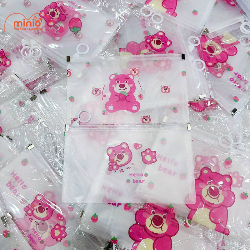 Túi zip B6 gấu dâu – Minio