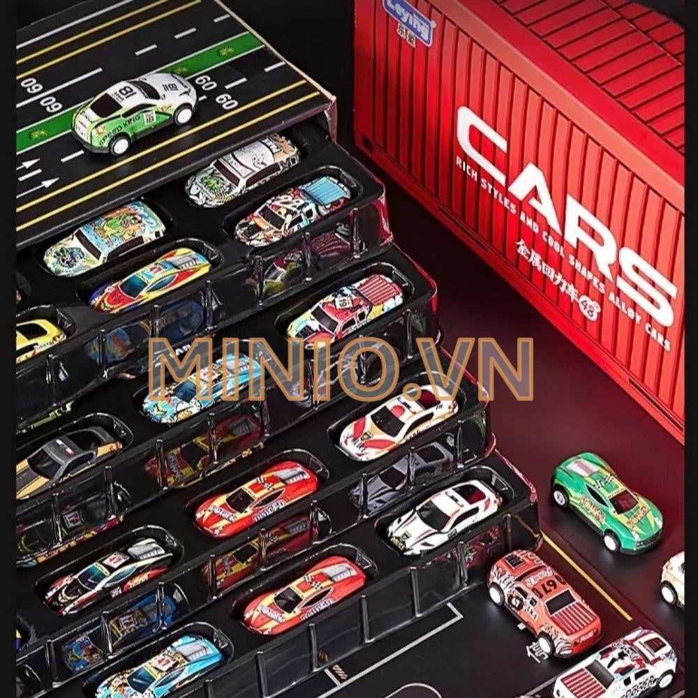 Hộp xe cont đỏ 48 xe ô tô – Minio