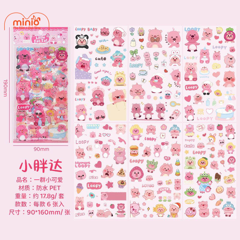 Set 6 tấm sticker Loopy – Minio